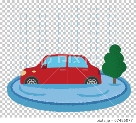 Vector illustration of a car suffering flood... - Stock Illustration ...