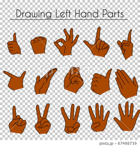 Handwriting style hand body parts set - Stock Illustration [67498739 ...
