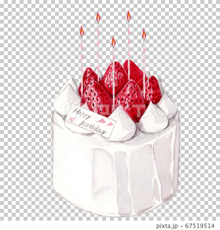 Birthday cake with message plate and candle... - Stock Illustration ...