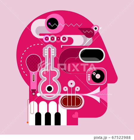 Music Head vector illustrationのイラスト素材 [67522988] - PIXTA