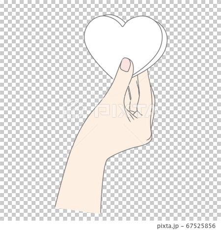 Woman's right hand with a white heart [body parts] - Stock Illustration ...