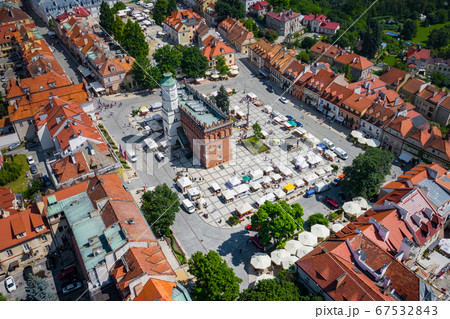 Sandomierz, Poland. Aerial view of medieval old...の写真素材 [67532843] - PIXTA