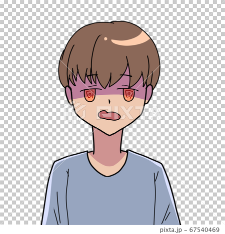 A young man with brown hair whose eyes are... - Stock Illustration ...