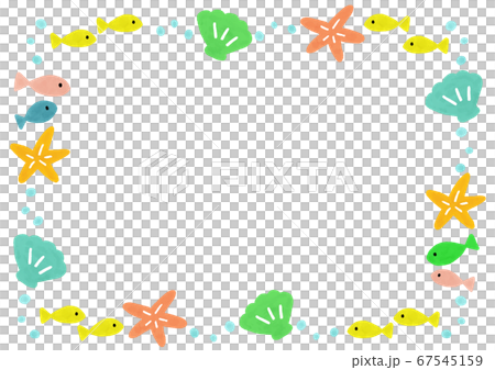 Cute sea creatures frame - Stock Illustration [67545159] - PIXTA