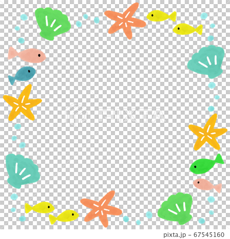 Cute sea creatures frame - Stock Illustration [67545160] - PIXTA