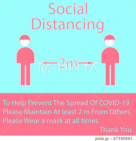 Icon people concept Social Distancing stay 2m...のイラスト素材 [67590881] - PIXTA