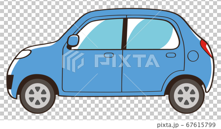 Blue car seen from the side - Stock Illustration [67615799] - PIXTA