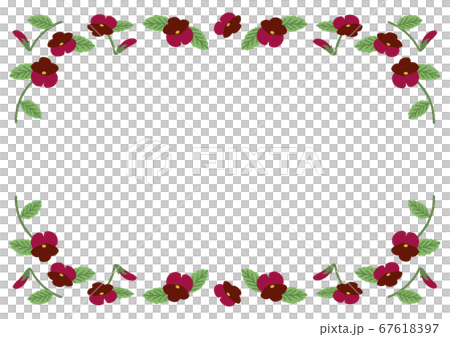 Flower illustration red violet frame ③ - Stock Illustration [67618397 ...
