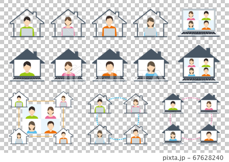 Telework icons, set - Stock Illustration [67628240] - PIXTA