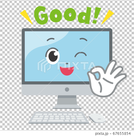 Desktop PC character expression - Stock Illustration [67655854] - PIXTA