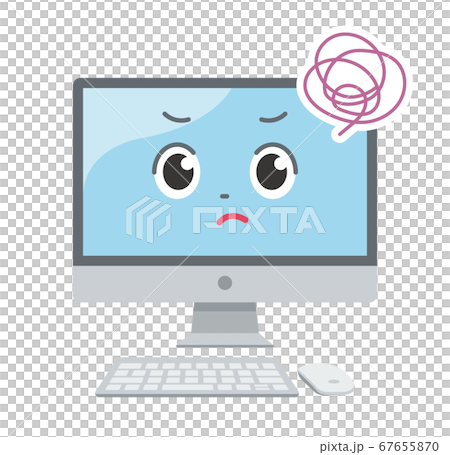 Desktop PC character expression - Stock Illustration [67655870] - PIXTA