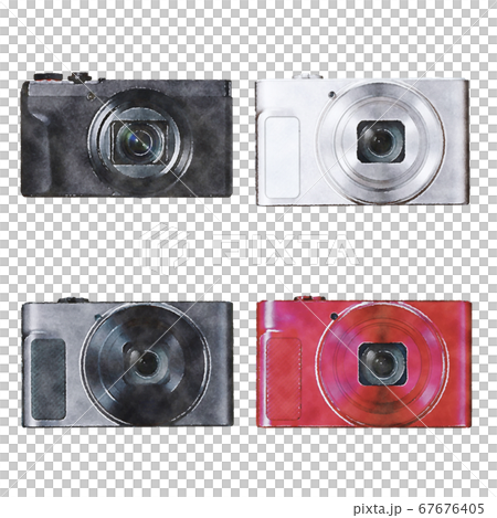 Compact digital camera watercolor painting - Stock Illustration ...