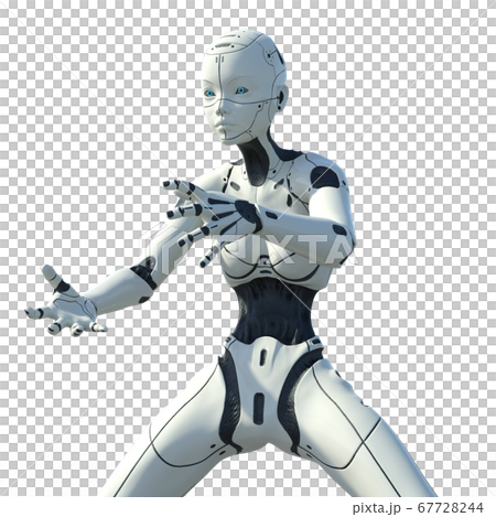 AI robot female android android perming3DCG... - Stock Illustration ...
