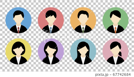 男性と女性のアイコンのセット／ビジネスマン／人／シンプルのイラスト素材 [67742684] - PIXTA
