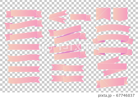 Pink ribbon heading set - Stock Illustration [67746837] - PIXTA