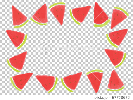 Hand painted watercolor watermelon frame - Stock Illustration [67758673 ...
