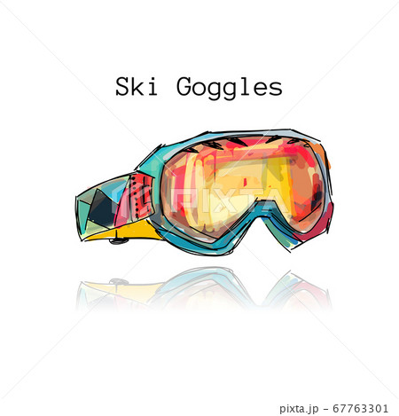 Ski googles, sketch for your designのイラスト素材 [67763301] - PIXTA