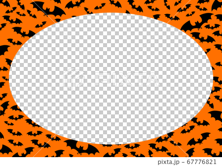 Halloween frame material "bat pattern" oval space - Stock Illustration ...