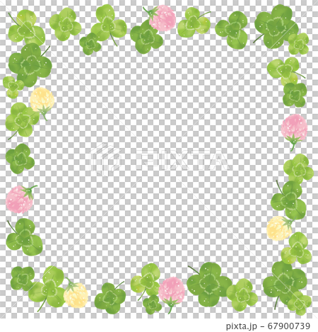 Square frame of clover and white clover - Stock Illustration [67900739 ...