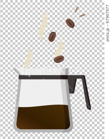 Coffee beans and coffee server - Stock Illustration [67907977] - PIXTA