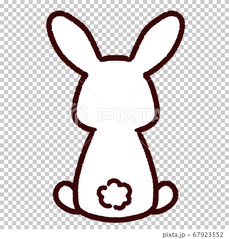 White rabbit back view - Stock Illustration [67923552] - PIXTA