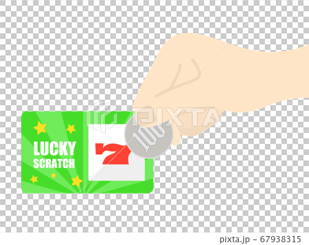 Illustration of scraping a scratch card with coins - Stock Illustration ...