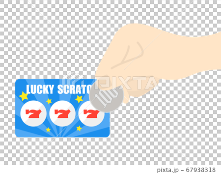 Illustration of scraping a scratch card with coins - Stock Illustration ...