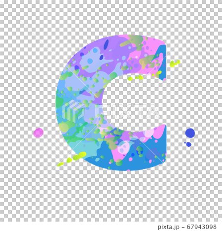 Bold letter C with effect of liquid spots of... - Stock Illustration ...