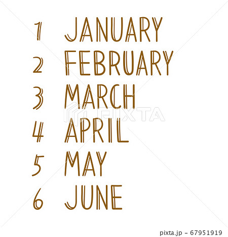 Handwriting, January to June. vector illustration.のイラスト素材 [67951919 ...