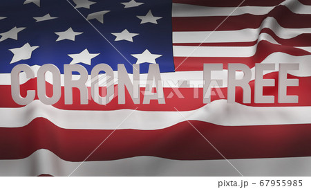 word corona free on Usa flag for corona virusのイラスト素材 [67955985] - PIXTA