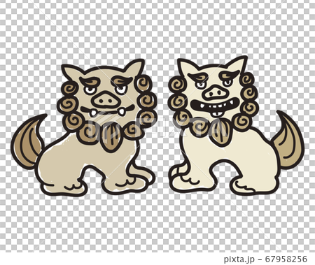 Hand drawn style shisa illustration - Stock Illustration [67958256] - PIXTA