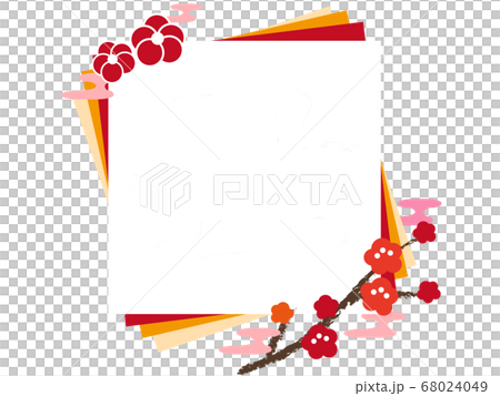 Japanese style frame with cute flowers - Stock Illustration [68024049 ...