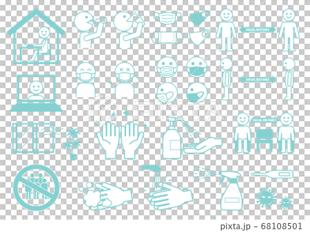 Infection prevention pictogram - Stock Illustration [68108501] - PIXTA