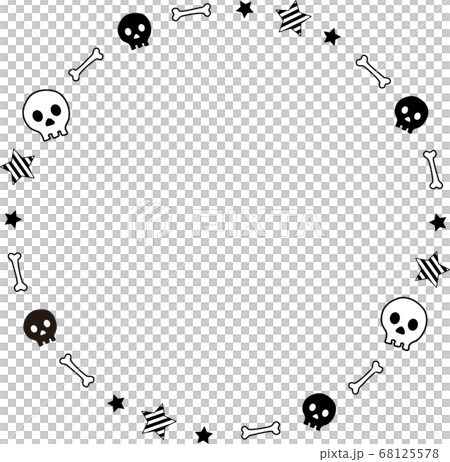 Round skull frame (black) - Stock Illustration [68125578] - PIXTA