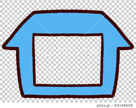Simple house frame blue - Stock Illustration [68146689] - PIXTA