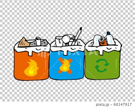 Trash can burn/not burn/recycle (resources) - Stock Illustration ...