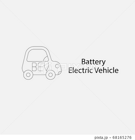 BEV,EV,Battery Electric Vehicle Icon.Electric carのイラスト素材 [68165276] - PIXTA