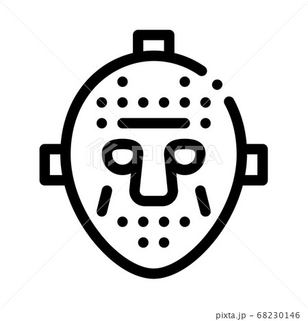 halloween mask icon vector outline illustrationのイラスト素材 [68230146] - PIXTA