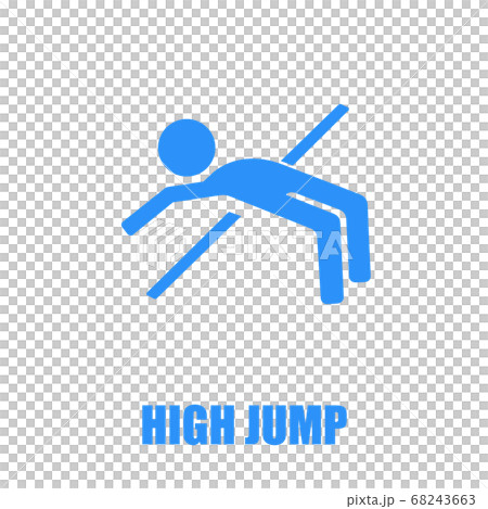 Icon of athlete jumping in high jump - Stock Illustration [68243663 ...