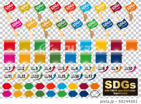 SDGs CMYK designated color (with swatch) icon... - Stock Illustration ...