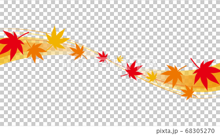 Autumn leaves wave background material - Stock Illustration [68305270 ...