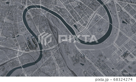 Moscow city map. Moscow 3d map.のイラスト素材 [68324274] - PIXTA