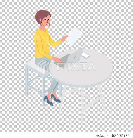 A woman who smiles at work - Stock Illustration [68402524] - PIXTA