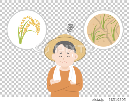 Illustration of a farmer suffering from drought - Stock Illustration ...