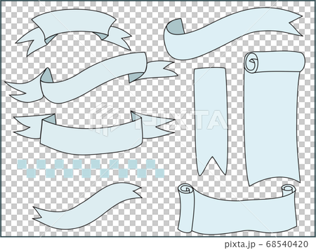 Ribbon line frame blue - Stock Illustration [68540420] - PIXTA