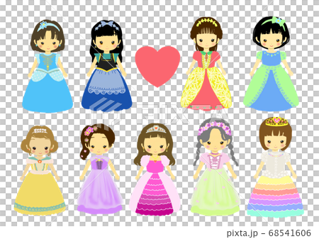 Colorful princess set - Stock Illustration [68541606] - PIXTA