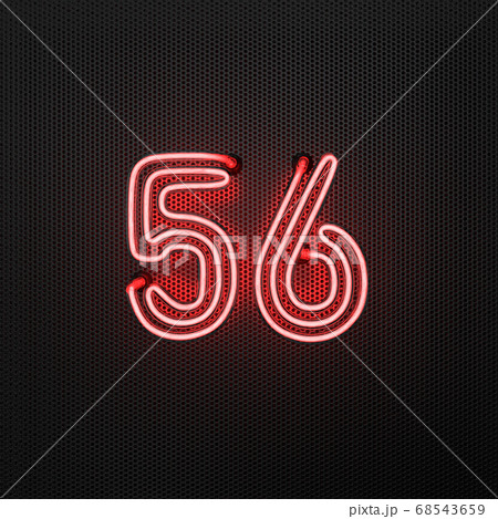 Glowing red neon number 56 celebrationのイラスト素材 [68543659] - PIXTA
