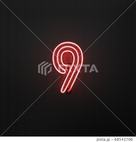 Glowing red neon number nine years celebrationのイラスト素材 [68543706] - PIXTA