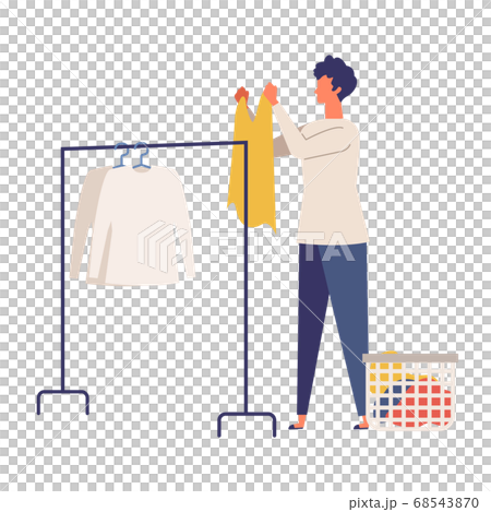 Illustration of a man washing - Stock Illustration [68543870] - PIXTA
