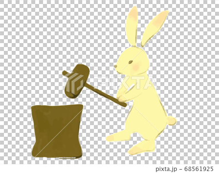 Tsukimi Rabbit Making Mochi - Stock Illustration [68561925] - PIXTA